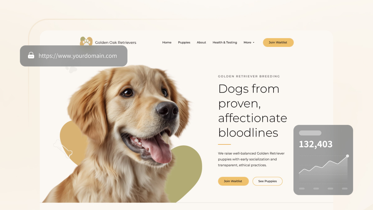 Build your dog breeder website quickly with Yola website builder